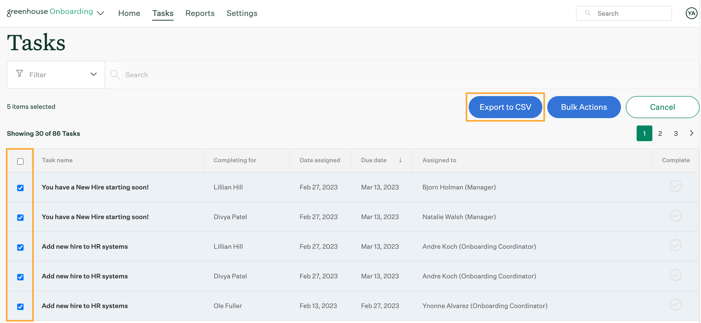 Export Onboarding Tasks To A CSV File Greenhouse Support