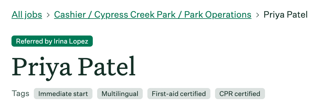 Using the new candidate profile – Greenhouse Support