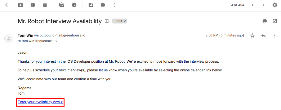 Re Candidate Availability With Google Calendar Greenhouse Support