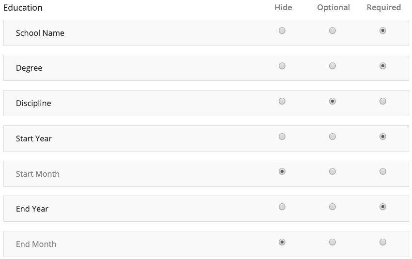 Structured Education Fields Overview – Greenhouse Support