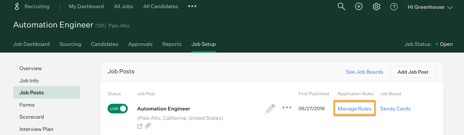 Application rules overview – Greenhouse Support