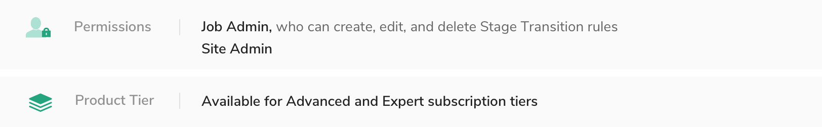 Stage transition rules overview – Greenhouse Support
