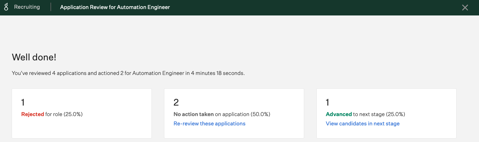 Application Review stage – Greenhouse Support