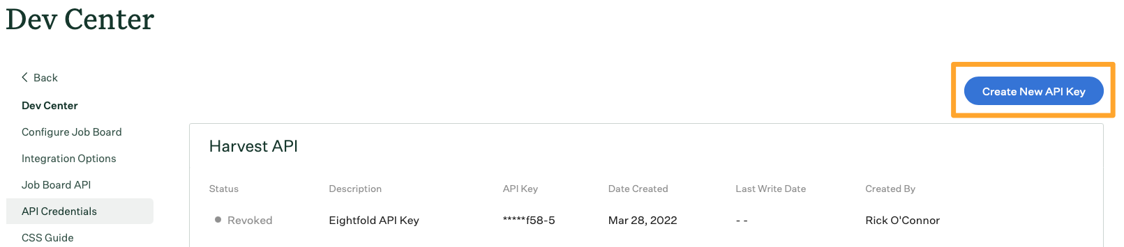 Manage Harvest API key permissions – Greenhouse Support
