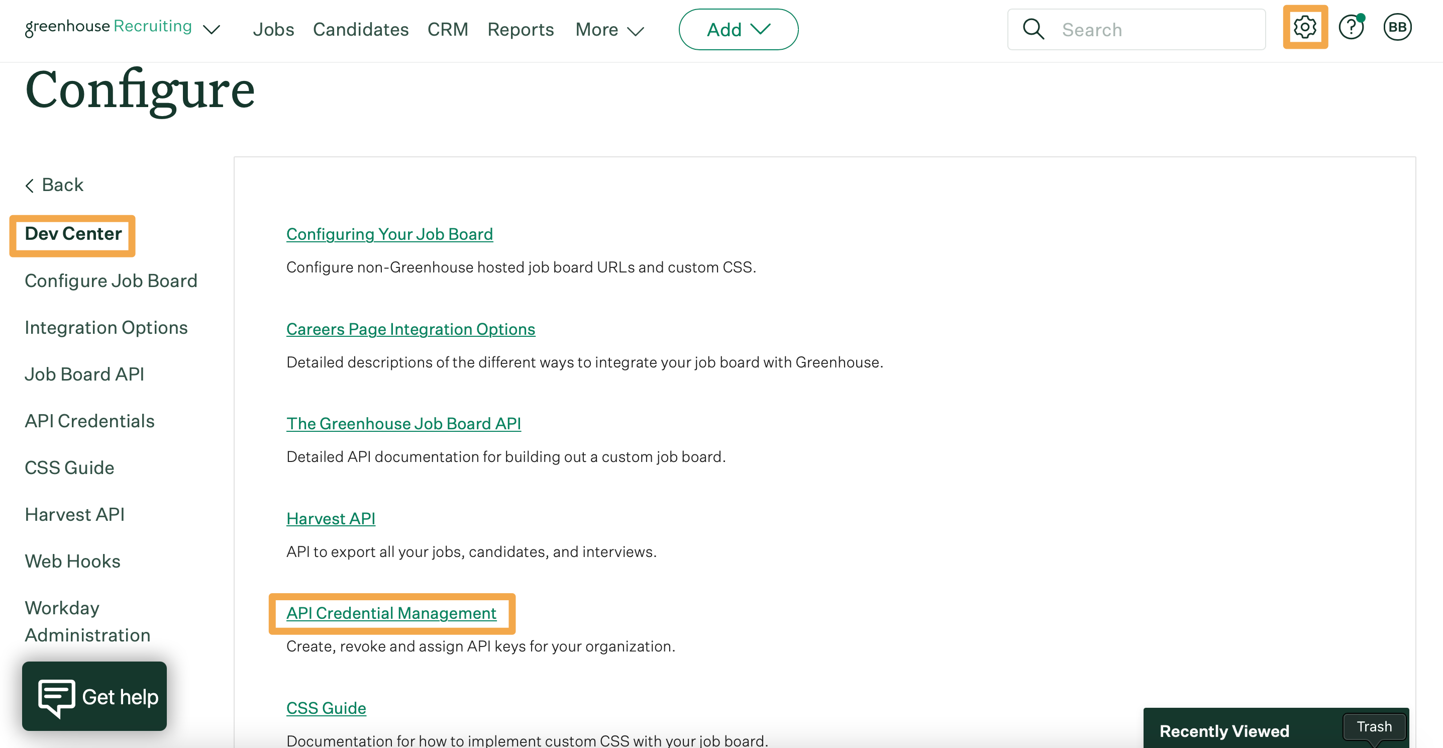 Gem integration – Greenhouse Support
